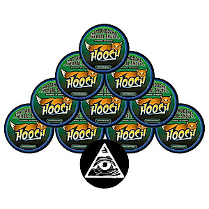 Hooch Herbal Snuff Wintergreen Pouch Packs - 10 Cans - Includes DC Crafts Nation Skin Can Cover - Illuminati
