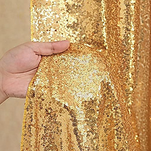 Gold Sequin Backdrop Curtain Panels Stage 2 Pieces 2FTx8FT Wedding Party Background Drapes