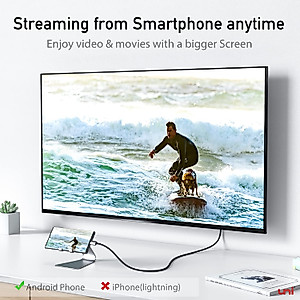 uni USB C to HDMI Cable 10FT 4K@30Hz, USB Type C to HDMI Cable for Home Office, [Thunderbolt 3/4 Compatible] with MacBook Pro/Air, iPhone 15 Pro/Max, Galaxy S8-S23, Surface Book 2, XPS, Chromebook