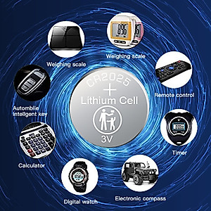 Nightkonic 40 - CR2025 Battery 3v Lithium Button Cell Coin 2025 Batteries