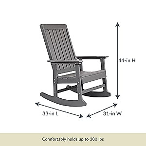 Island Umbrella NU6913 Ez-Care Tek-Wood Adirondack Rocker, Slate Grey