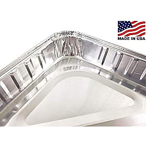 1/2 Size Sheet Cake Aluminum Foil Pan w/Clear Low Dome Lid (Pack of 10 Sets) 17.1 L x 12.3 W x 1.25 D