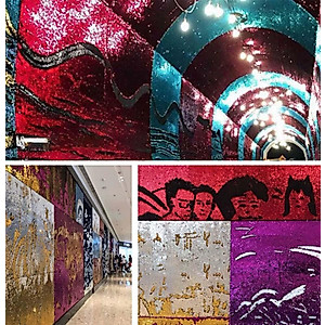 Sequin Fabric Sensory Wall 5mm High Density Reversible Sequin Fabric for Kids Fabric by The Yard Christmas Colors（1 yd, Red to Green