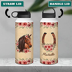 winorax Horse Gifts For Women Personalized Just A Girl Who Loves Horse Water Bottle Stainless Steel Insulated Sport Bottles Travel Cups 20oz 30oz Birthday Christmas Inspirational Gift Idea