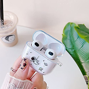 ZTOFERA Clear Case for Apple Airpods 3rd Generation, Shockproof Protective Airpods 3 Case Cover, Cute Astronaut Pattern for Girls Boys, Anti-Scratch Portable Airpod 3 Charging Case,Astronaut Hug