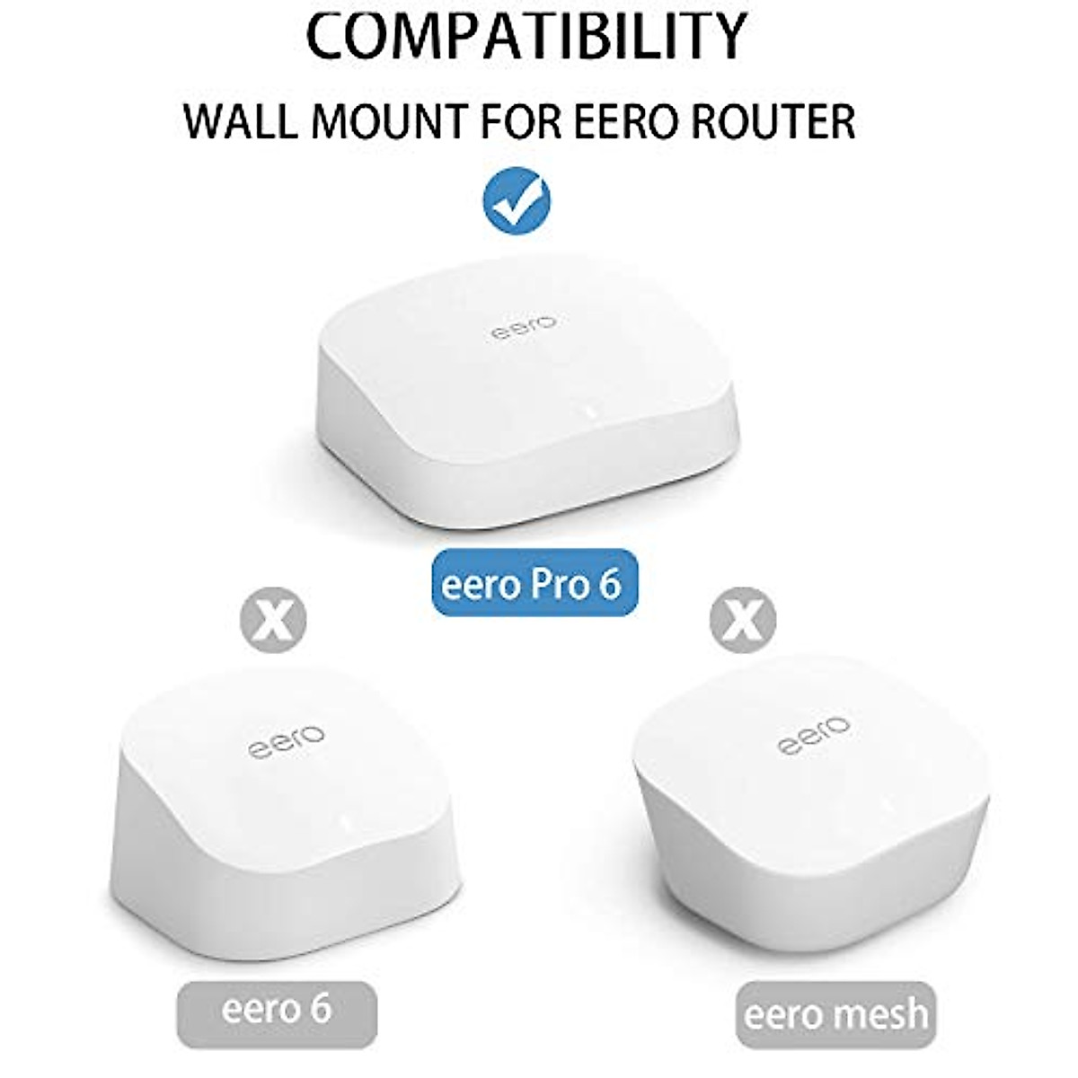 Wall Mount for eero Pro 6, Space-Saving Outlet Mount for eero Pro 6 Tri-Band mesh Wi-Fi 6 for Wide WiFi Coverage and Cord Arrangement(2 Pack)
