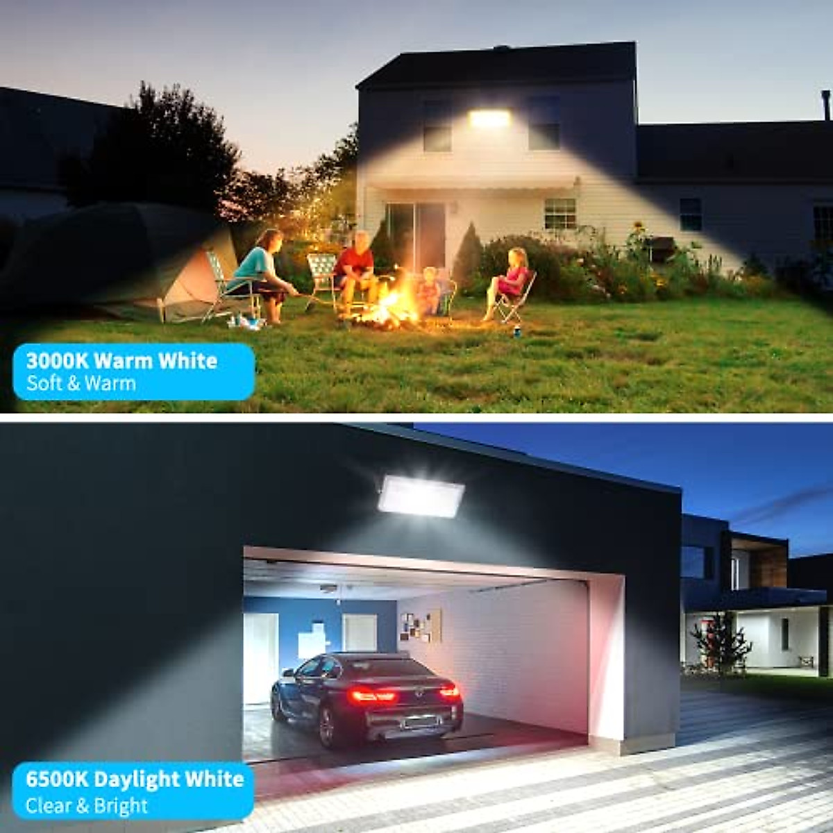 Ankishi 100W Led Flood Light Outdoor 10000LM Bright Security Work Light IP65 Waterproof Flood Lighting 6500K Daylight White Floodlight Fixtures for Yard Garden Patio Basketball Court Stadium Garage