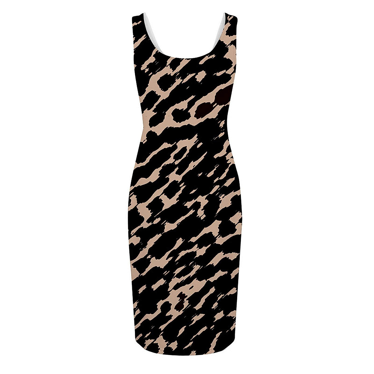 Padaleks Women's Summer Sexy Basic Sleeveless Tank Top Bodycon Dress Party Club Mini Dresses Knee Length