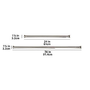Amazon Basics Tension Curtain Rod, Adjustable 24-36" Width - Nickel, Classic Finial