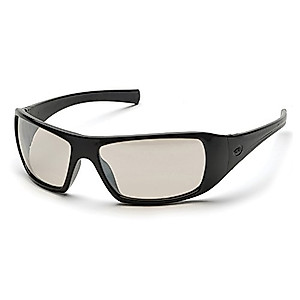 Pyramex Goliath Safety Eyewear, Black Frame, Indoor/Outdoor Mirror Lens