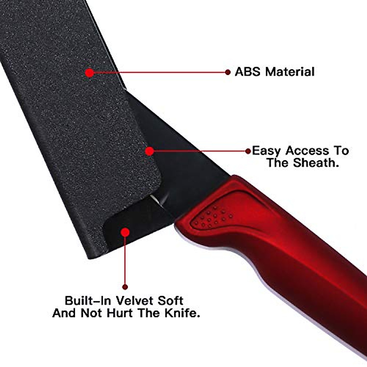 5-Piece Universal Knife Edge Guards (2x6.5” and 3x8.5") with Plush are More Durable, BPA-Free, Gentle on Your Blades, and Long-Lasting. Chef Knife Covers Are Abrasion Resistant! 1