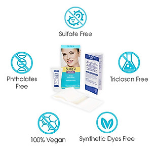 Surgi Facial Wax Strips, 2 sizes for Unwanted Facial Hair Removal, 2 pack