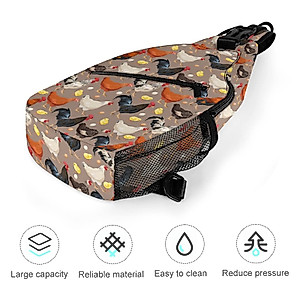 VSOFMY Sling Bag for Men Women Crossbody Sling Backpack Bag for Travel Hiking Daypack Chest Bag Chicken
