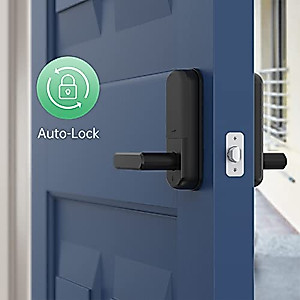 NUTOMO Fingerprint Door Handle Lock - Keyless Entry Door Lock - Digital Electronic Keypad Front Door Lock with Handle - User Passcode Auto Lock IC Cards - Smart Lock for Home Hotel Office Room - Black