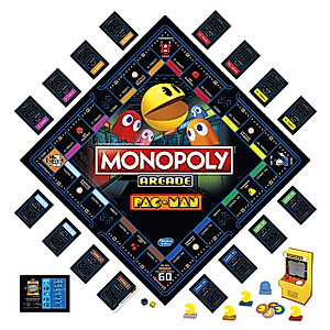 Monopoly Arcade Pac-Man Game Board Game for Kids Ages 8 and Up; Includes Banking and Arcade Unit
