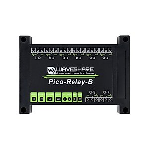 Waveshare Industrial 8-Channel Relay Module for Raspberry Pi Pico Power Supply Isolation Photocoupler Isolation