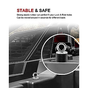 DAYDOOR ATV Anchors, General Tie Down Anchor, UTV Lock and Ride 2" Bed Anchor Compatible with Polaris Ranger 1000 XP 900 XP 800 700 500 570 with 1-7/16" Hole (6 Pcs,Black)