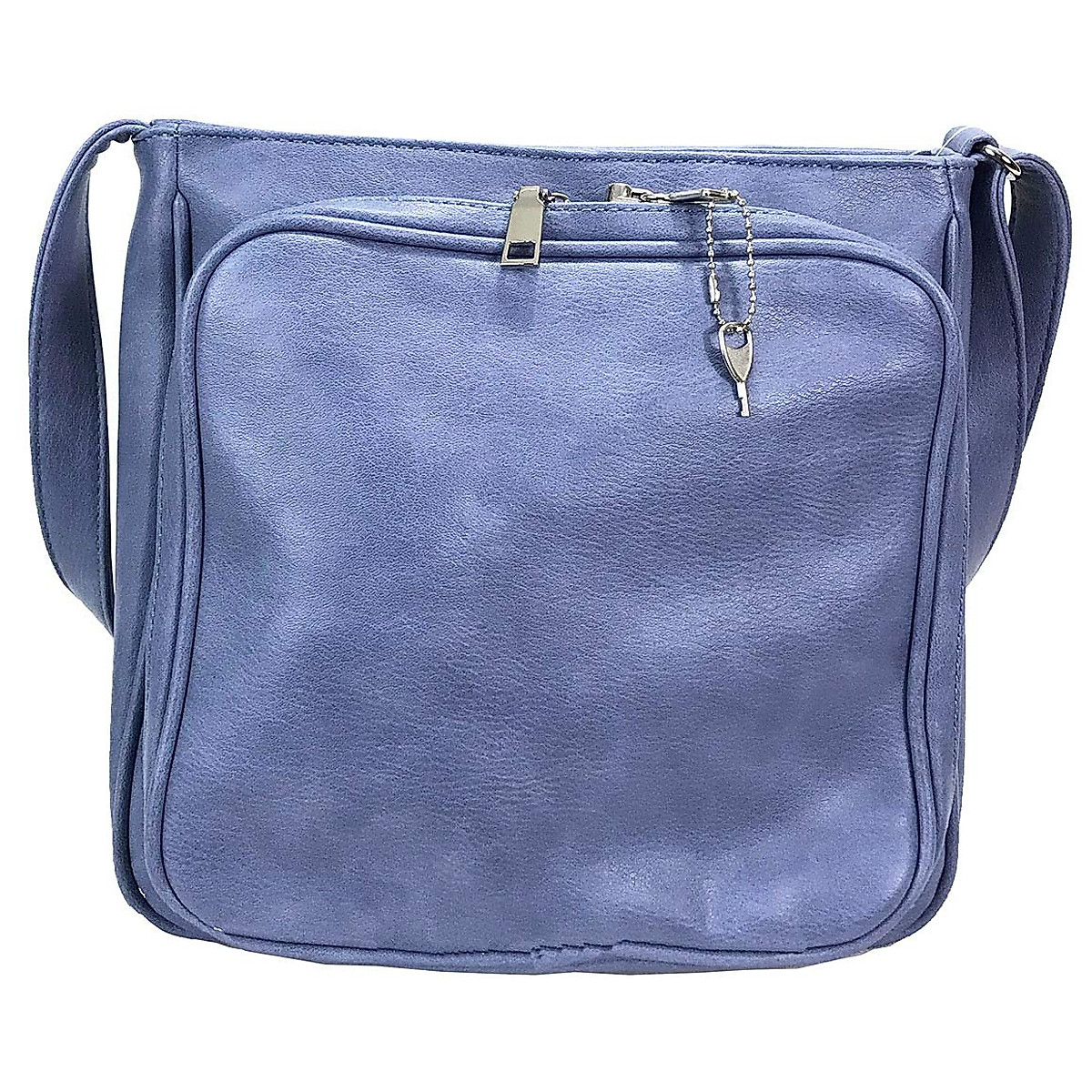 Zzfab Triple Zipper Locking Concealed Carry Crossbody Bag - CCW Concealed Carry Purse Blue