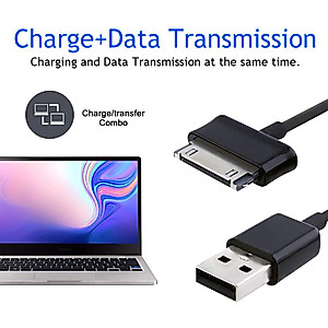 2 Pack 30 Pin 3.3 ft USB Charger Cable for Samsung Galaxy 7 7.7 8.9 10.1 Tab 2 Tab Note 10.1 GT-N8000;GT-P3100,P5100,P7510,P7300 Tablets Charging Cord Tablet 2 USB Power Cord Charging Sync Data Cable