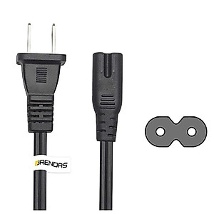 {UL Listed} BRENDAZ Power Cord Compatible with Monster Wireless Speaker, Game Day Wireless Speaker, Marshall Stanmore Speaker, Universal 2 Prong 2 Slot Power Cable (6-FEET)