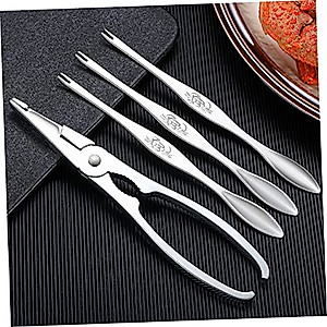 Seafood Tools 1 Set 4pcs Crab Eating Tool Pecan Cookies Seafood Tools Shellfish Lobster Crab Leg Crackers Seafood Opener Shellfish Tools Crab Opening Scissor Crab Picks Open Cut