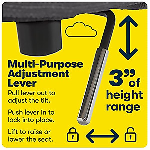 Serta Leighton Home Office Memory Foam, Height-Adjustable Desk Accent Chair with Chrome-Finished Stainless-Steel Base, 27.25D x 24W x 35.75H in, Dark Gray