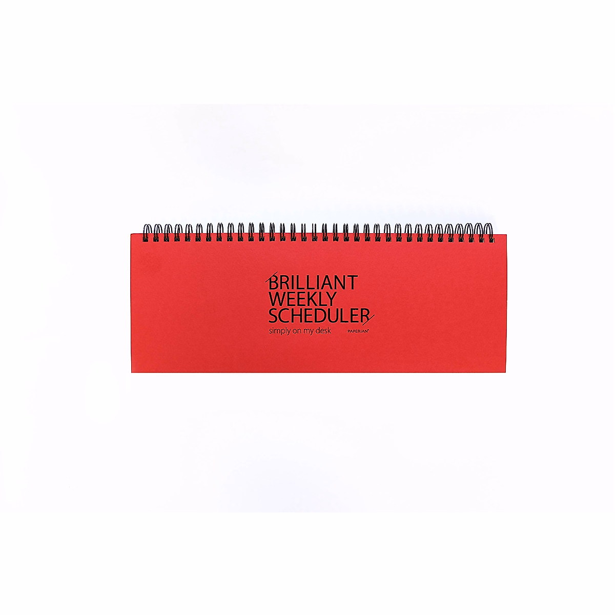 PAPERIAN Brilliant Weekly Scheduler - Wirebound Undated Weekly Planner Pad Scheduler (Red)