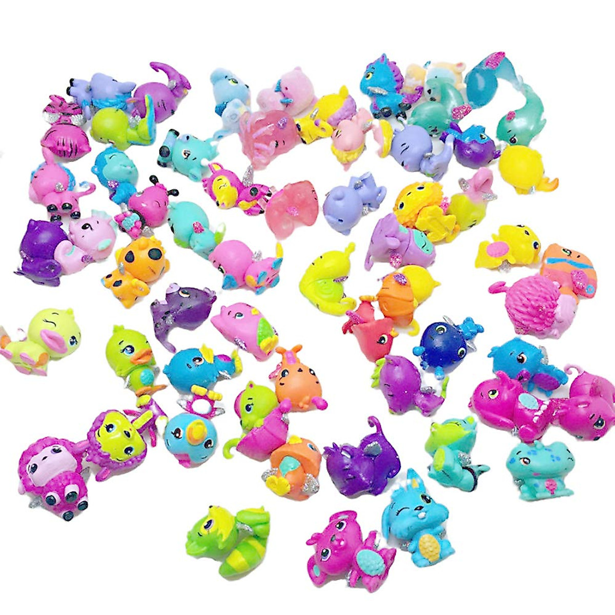 HYSTYLE 30 Pcs Miniature Pet Doll Set, Colorful Anime Cake Toppers, Cute PVC Animal Figures