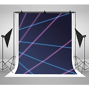 Sensfun Laser Line Photography Backdrop Neon Laser Tag Birthday Party Night Game On Indoor Photobooth Background Glow Photo Studio Backdrops Fabric 5x7ft