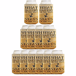 Nautical Coolie What Happens On The Boat Stays On The Boat 2 Pack Can Coolies