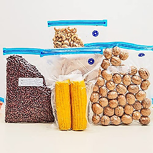 Reusable Sous Vide Bags, 20 PCS 3 Sizes (10 Pcs 8.5"x8", 5 Pcs 11"x 10" and 5 Pcs 13.5"x 10") Vacuum Sealer Zipper Bags for Food Storage, 3-in-1 Large Sous Vide Vacuum Bag for Meal Prep or Storage