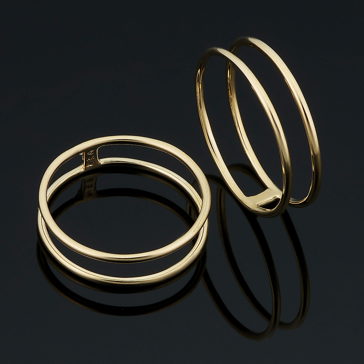 KoolJewelry 14k Yellow Gold 5.25mm Double Ring (size 7)