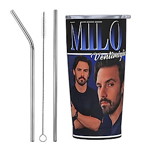 OAEWRE Milo Actors Ventimiglia Stainless Steel Mug Insulated Tumbler Coffee Mugs with Lids and Straw Double Wall Vacuum Cup 20oz