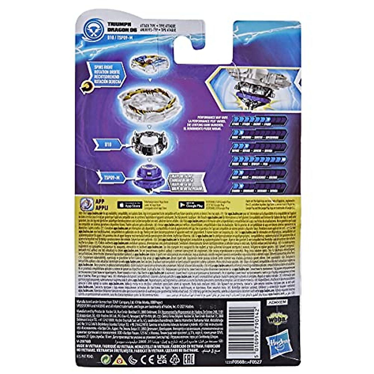 BEYBLADE Burst Surge Speedstorm Triumph Dragon D6 Spinning Top Starter Pack – Attack Type Battling Game Top with Launcher, Toy for Kids