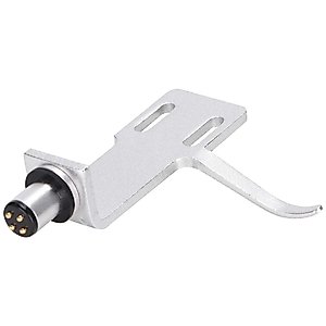 Phono Headshell, High-end Turntable Phonograph Player Cartridge Record Player Mount Kit Includes 4 Cables and 2 Pairs of Screws,Aluminum Alloy(Silver)
