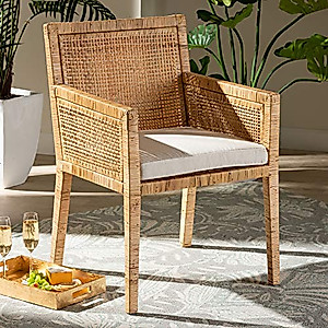 Baxton Studio Karis Chairs, Natural/White Natural/White