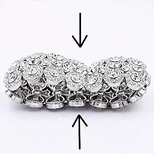 Lavencious Infinity Shape Rhinestone Stretch Bracelet Evening Party Jewelry 7” (Silver)