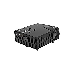 Home Cinema Projector, Mini Portable Vedio Movie Projector 1920x1080 80LM HD Small Vedio Projector, Compatible with Desktop / DVD / Mobile Phone / Game Console(Black)