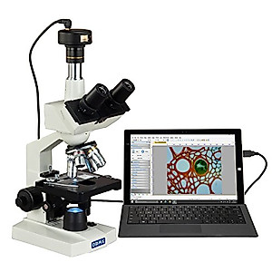OMAX 40X-2000X Digital Lab Trinocular Compound LED Microscope with 5MP Digital Camera and Double Layer Mechanical Stage