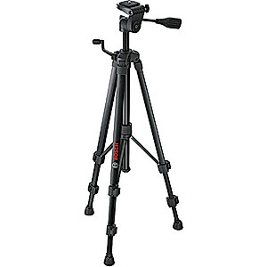 Bosch BT150 Compact Tripod with Extendable Height for Use with Line Lasers, Point Lasers, and Laser Distance Tape Measuring Tools, Black