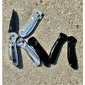 Generic Black Anodized Honeycomb Billet Aluminum Tritilian Design Scales Full Size Griptilian Custom Knife Handle, Knife Scales, EDC