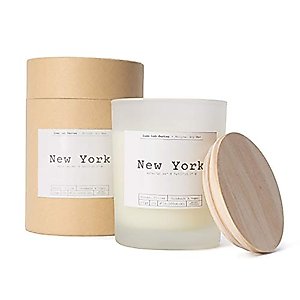 Lumaland Scented Jar Candle - New York City Memories - 100% Vegan Soy Wax - Burns 25 Hours - Sustainable, Vegan, Stylish Home Fragrance Candle - Spiced Fruit Fragrance