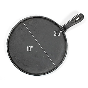 Oro Import Cast Iron Griddle Round Comal Fajitas (10 In)