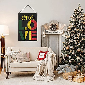 Niqqzit One Love Jamaican Rasta Reggae Garden Flag Yard House Flags 12x18 Inch, Double Sided Seasonal Holiday Flag Vertical Large Sign Banner for Porch Farmhouse Home Outdoor Decoration, White