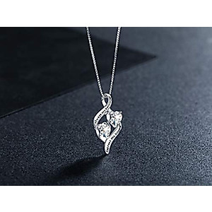 MUATOGIML 925 Sterling Silver Always My Daughter Forever My Friend Double Love Heart Pendant Necklace, Mother Daughter Jewelry Gifts 18"