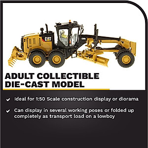 Diecast Masters 1:50 Caterpillar 12M3 Motor Grader | High Line Series Cat Trucks & Construction Equipment | 1:50 Scale Model Diecast Collectible | Diecast Masters Model 85519