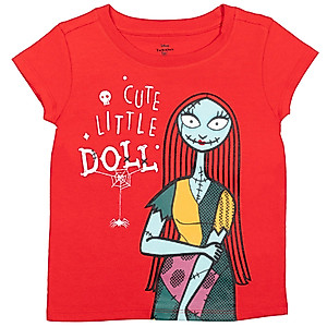 Disney Nightmare Before Christmas Jack Skellington Sally Toddler Girls 3 Pack T-Shirt 2T