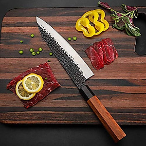 FAMCÜTE 8 Inch Professional Japanese Chef Knife And 1000/6000 2 Side Grit Professional Sharpening Stone Kitchen Sets for Home Kitchen & Restaurant