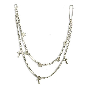 YERTTER Punk Butterfly Cross Multi Layered Chunky Chain Waist Decoration Pocket Chain Pants Chain Trousers Chain Goth Street Pants Chain Trousers Jewelry for Men Women