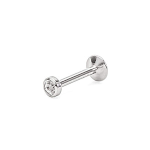 Painful Pleasures 20g Internally Threaded Labret Post with Crystal Jewel Top - Price per 1-8mm ~ 5/16"